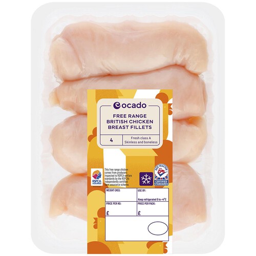 Ocado 4 Free Range British Chicken Breast Fillets - Ocado