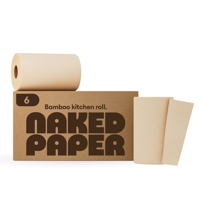 Naked Paper Unbleached Super Absorbent Bamboo Kitchen Roll - Ocado