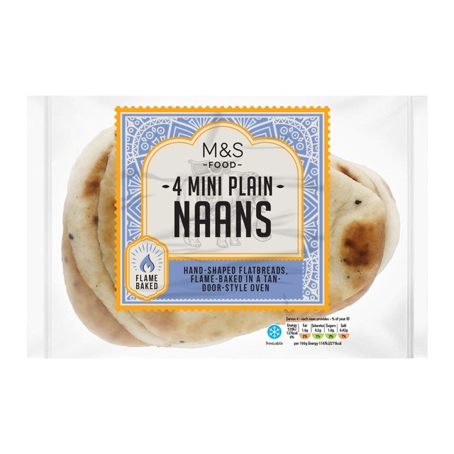 M&S Mini Plain Naans - Ocado