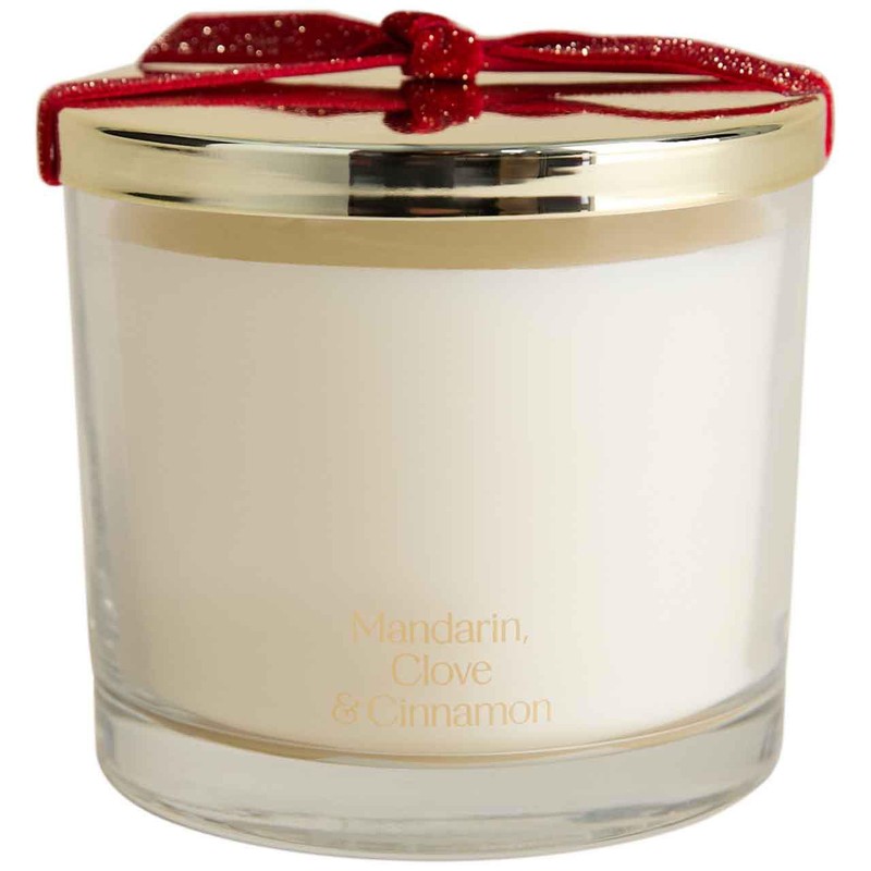 M&S Mandarin Clove and Cinnamon Core Candle, Red Mix - Ocado
