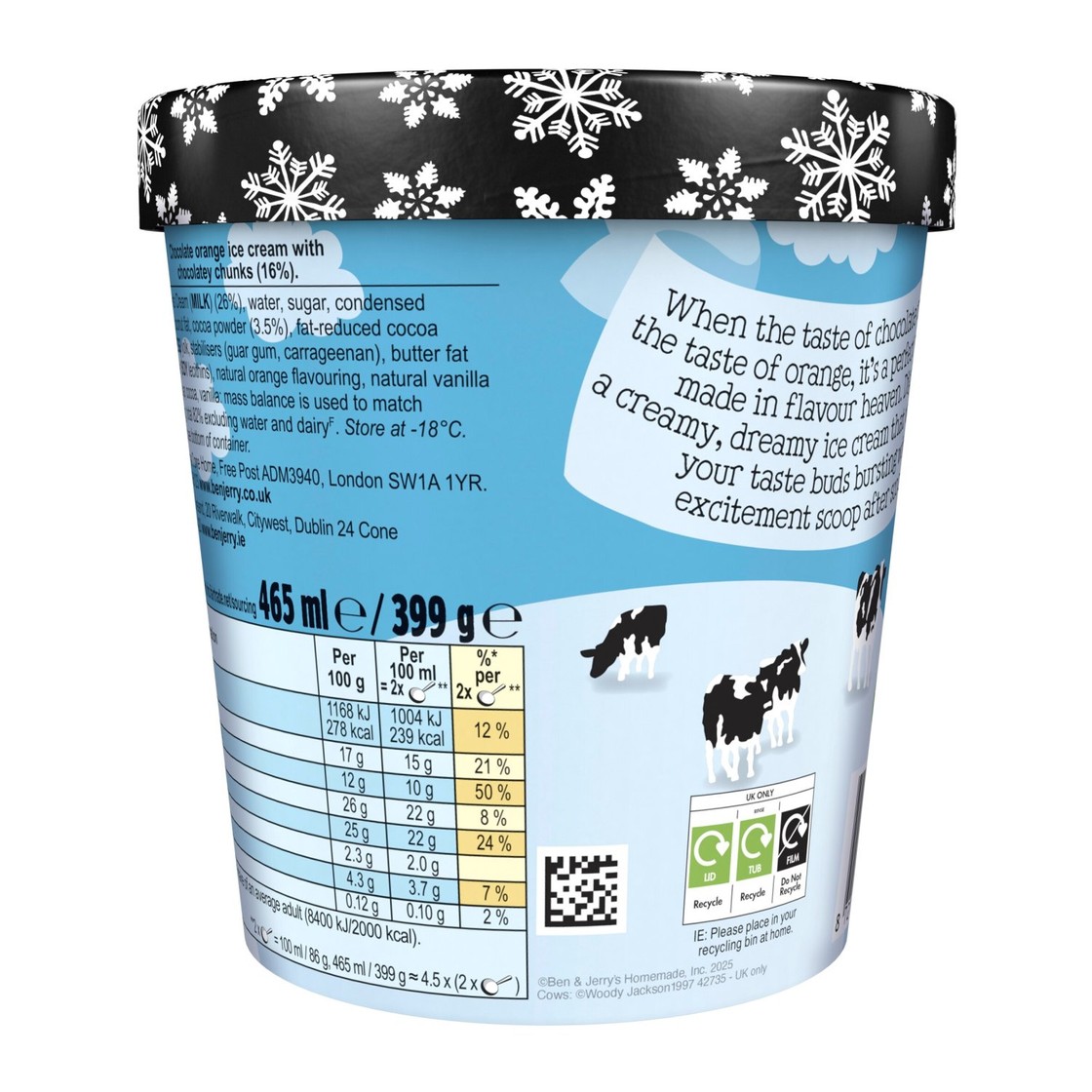 Ben & Jerry's Chocolatey Orange Chunk Ice Cream Tub - Ocado