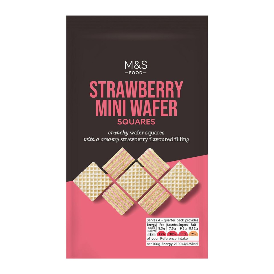 M&S Strawberry Mini Wafer Squares - Ocado