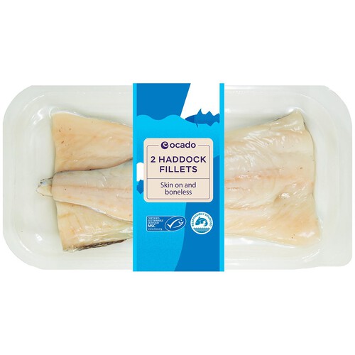 Ocado 2 MSC Haddock Fillets Skin on & Boneless - Ocado
