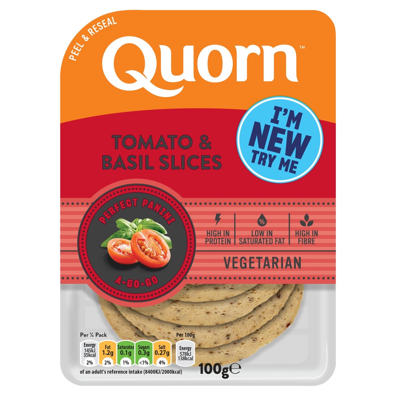 Quorn Tomato & Basil Vegetarian Deli Slices - Ocado