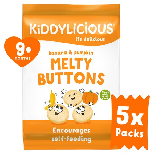 Kiddylicious Banana & Pumpkin Melty Buttons Baby Snacks Multi - Ocado