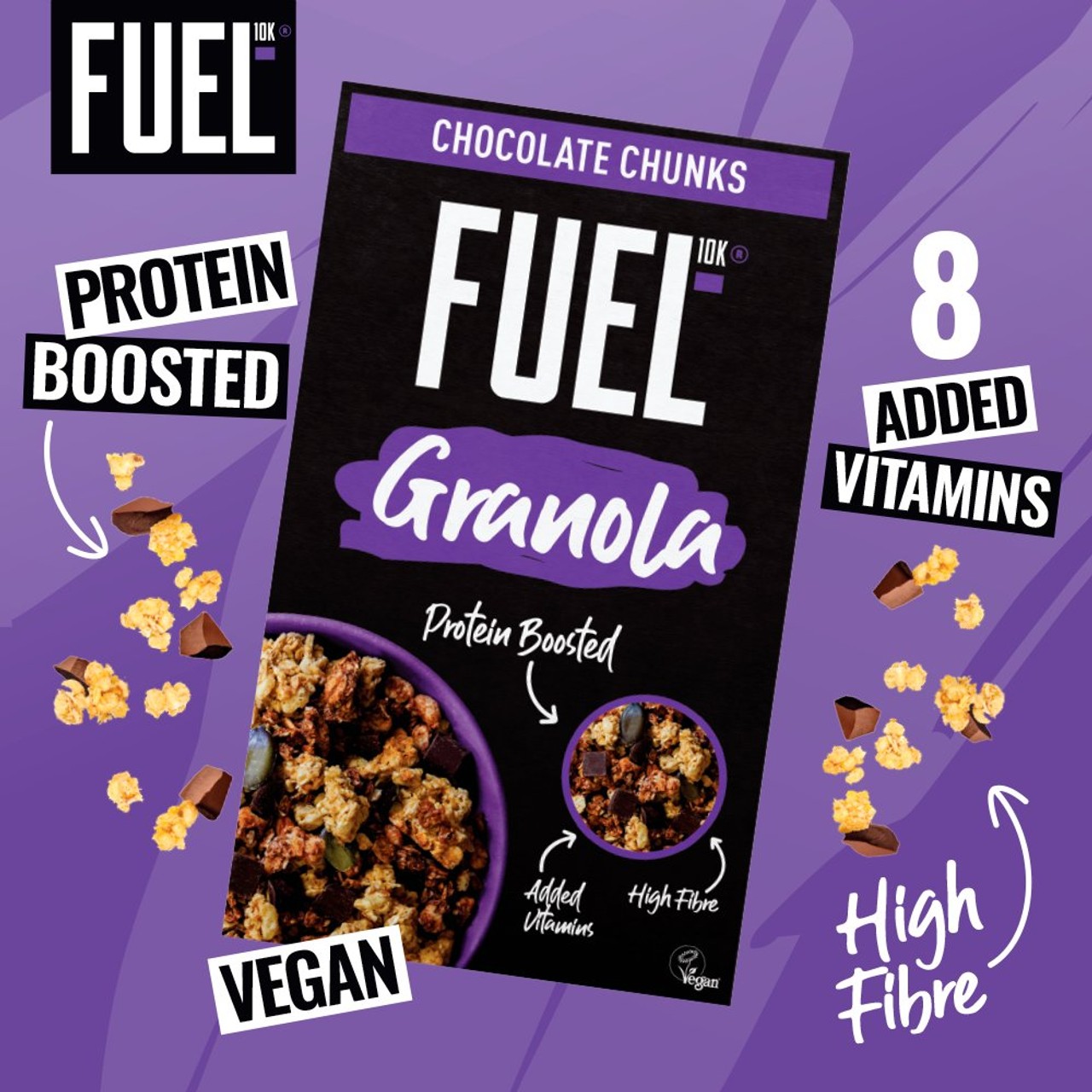 FUEL 10K Chocolate Chunks Protein Granola Breakfast Cereal - Ocado