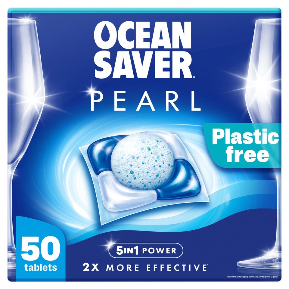 OceanSaver Pearl All in One 50 Plastic Free Dishwasher Tablets - Ocado