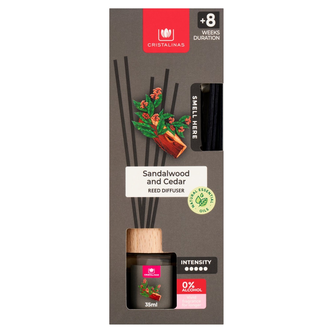 Cristalinas Reed Diffuser Sandalwood & Cedar - Ocado