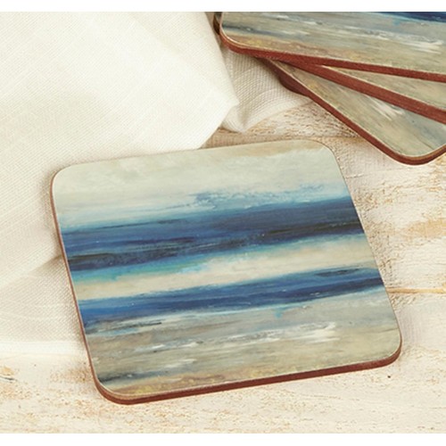 Creative Tops Blue Abstract Premium Coasters, 10.5cm - Ocado