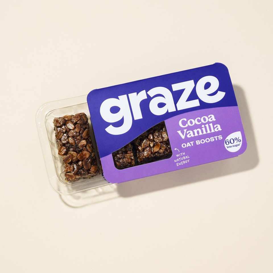 Graze Cocoa Vanilla Oat Boosts Flapjack Snack - Ocado