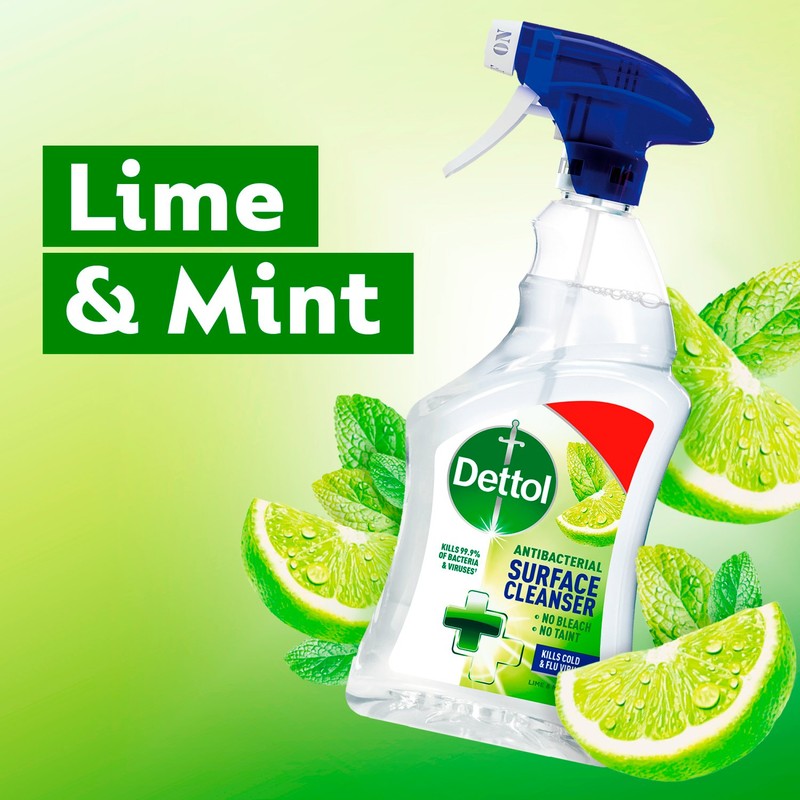 Dettol Antibacterial Disinfectant Surface Cleaning Spray Lime & Mint ...