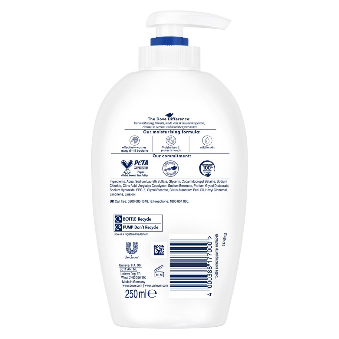 Dove Liquid Moisturising Cream Handwash for Soft & Smooth Hands - Ocado