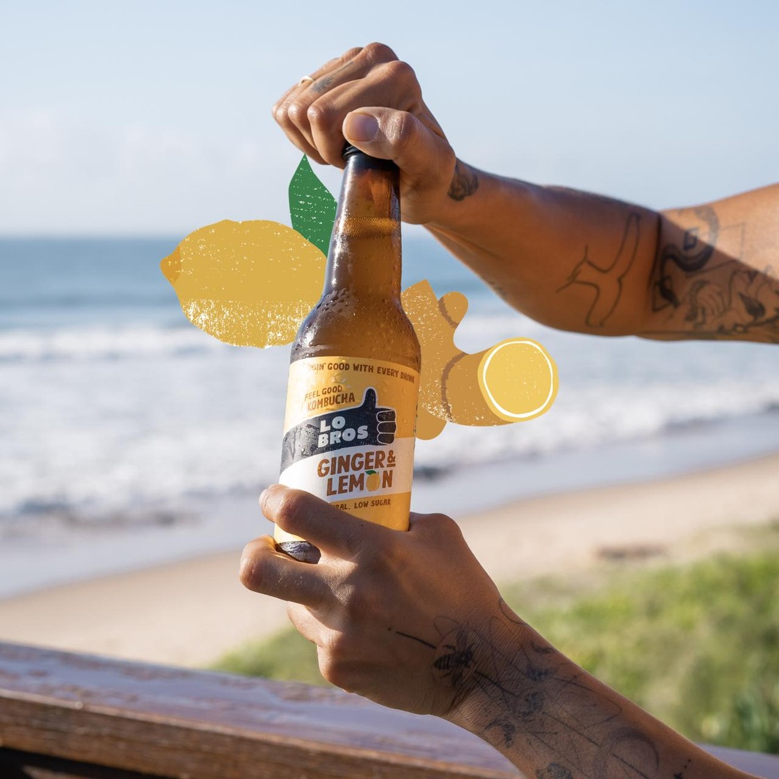 Lo Bros Kombucha Ginger & Lemon Low Sugar - Ocado