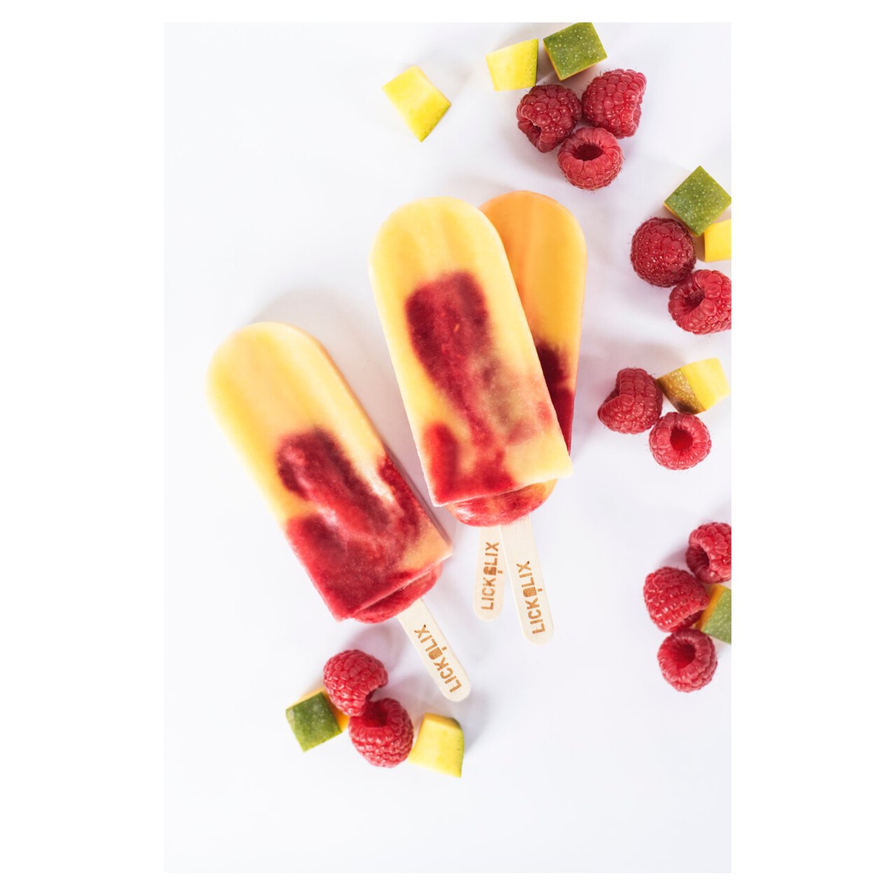 Lickalix Organic Mango Raspberry Swirl Ice Lollies - Ocado