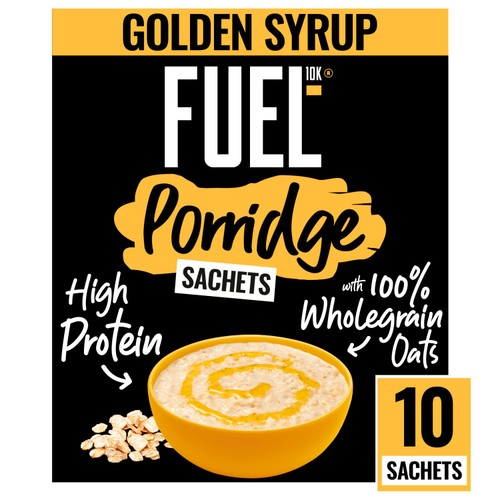 FUEL 10K Golden Syrup Protein Porridge Oat Cereal Sachets - Ocado