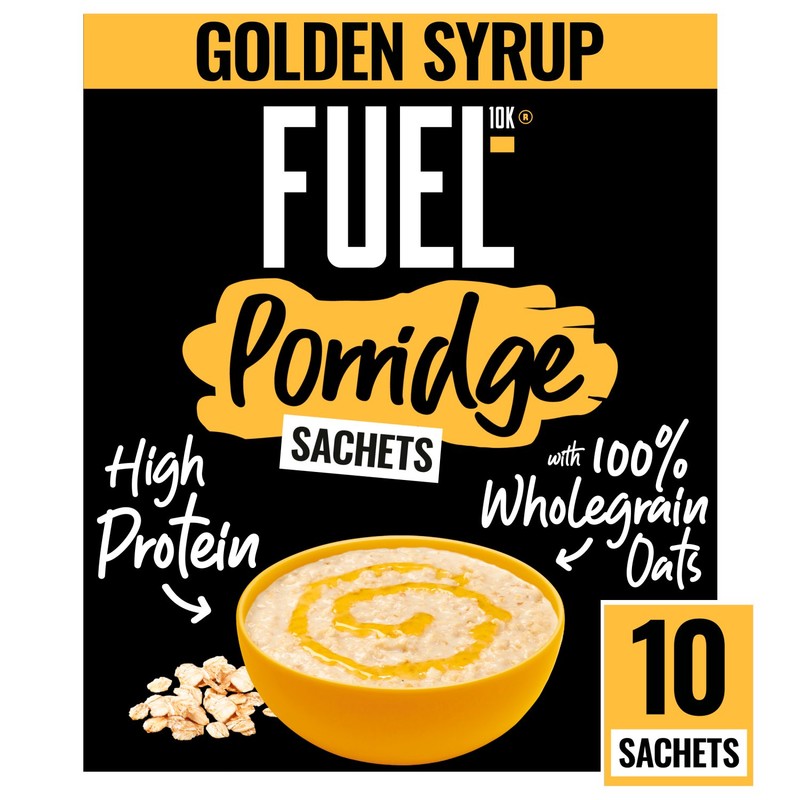 FUEL 10K Golden Syrup Protein Porridge Oat Cereal Sachets - Ocado