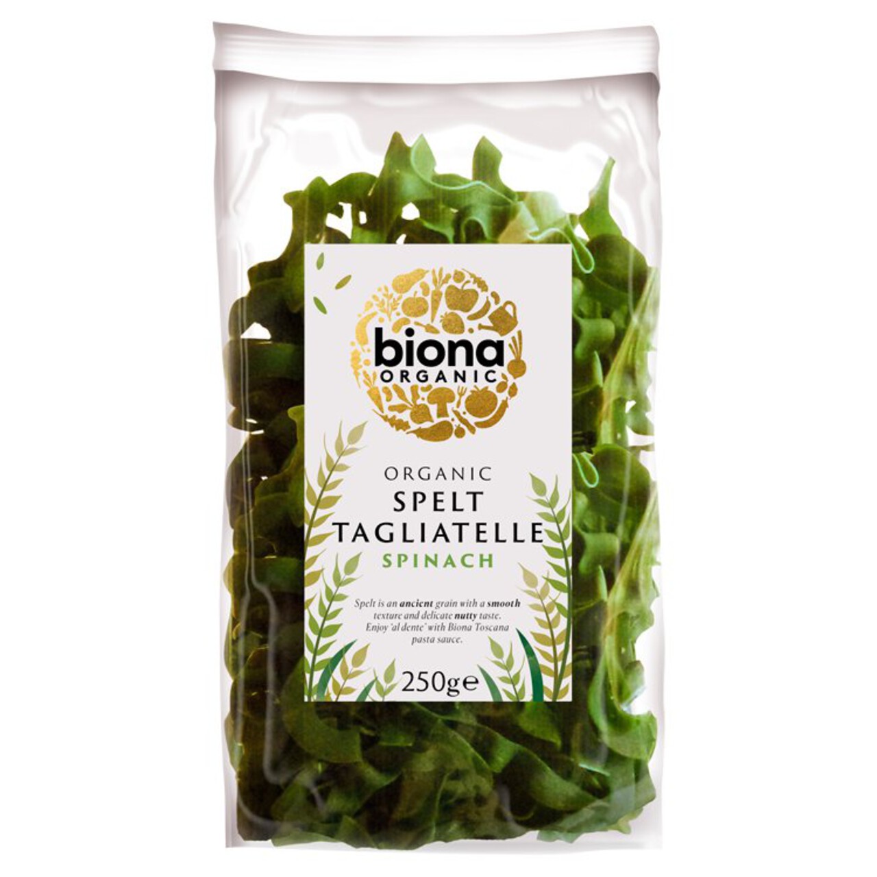 Biona Organic Rolled Spelt Spinach Artisan Tagliatelle - Ocado
