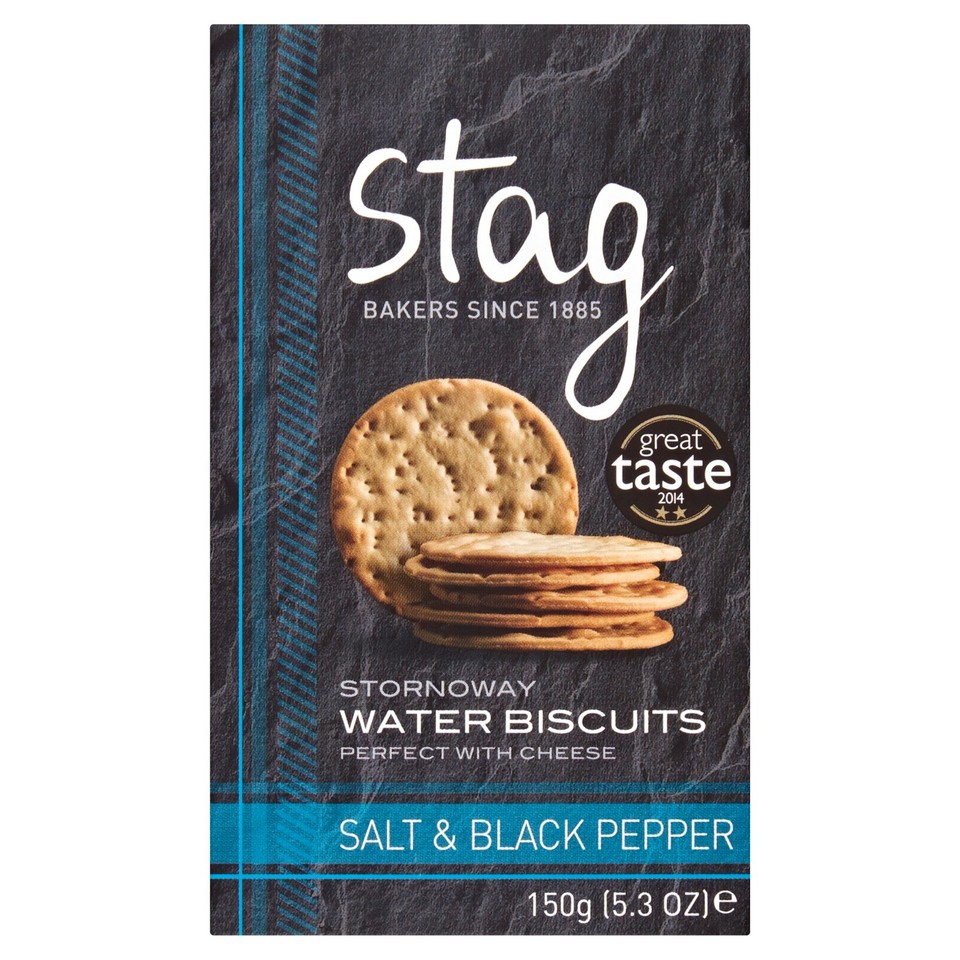 Stag Bakeries Sea Salt & Black Pepper Water Biscuits - Ocado
