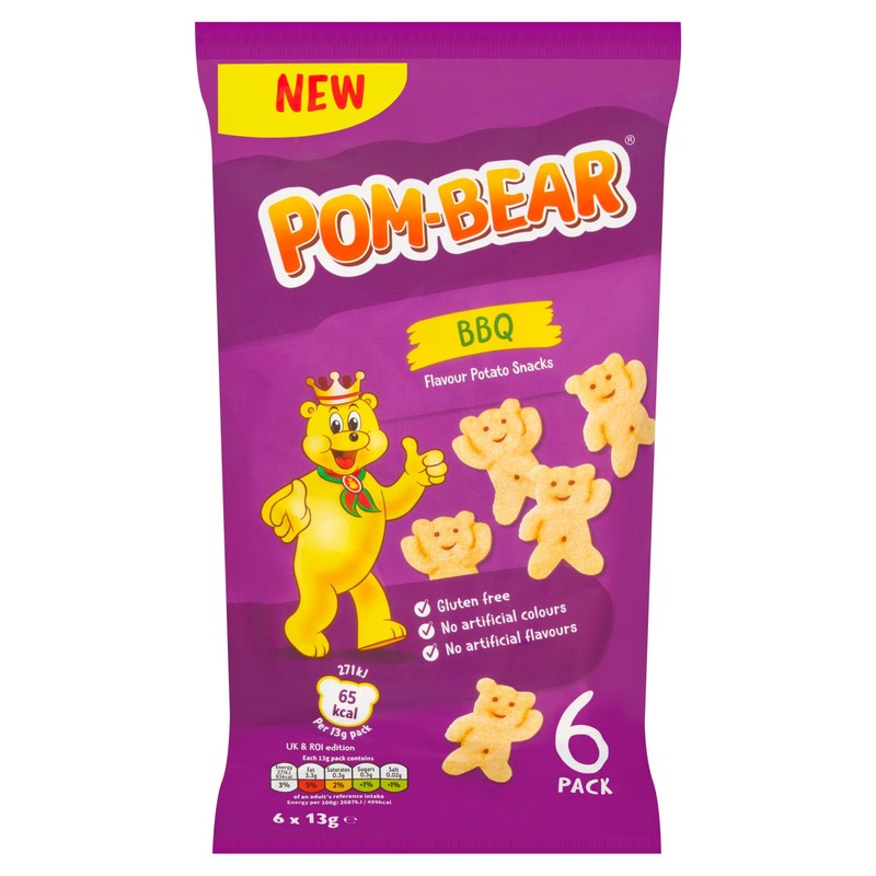 Pom-Bear BBQ Multipack Crisps 6 Pack - Ocado