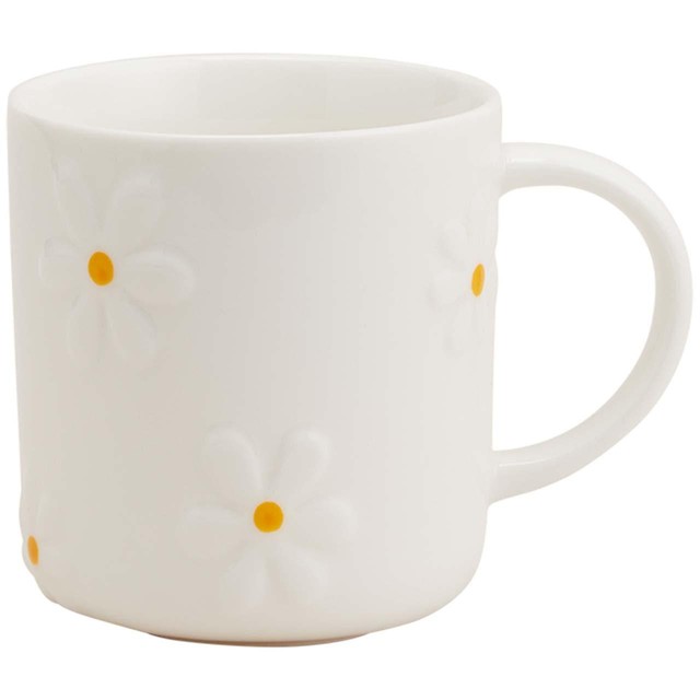 M&S Embossed Daisy Mug Cream - Ocado