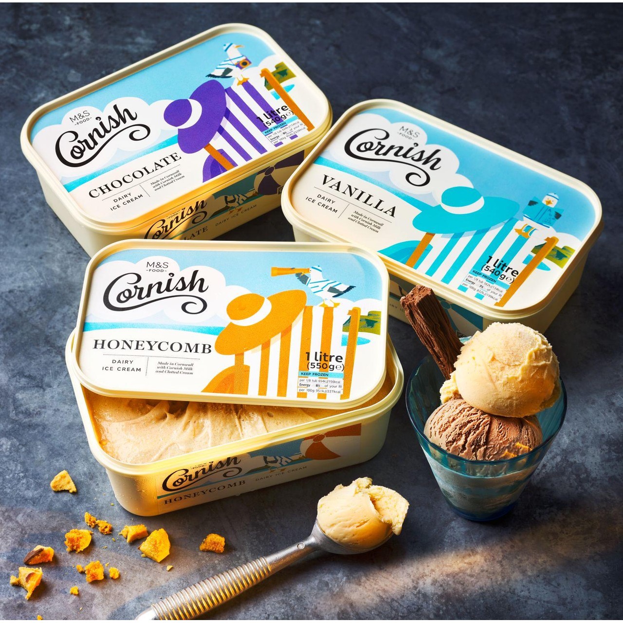 M&S Cornish Clotted Cream Chocolate Ice Cream - Ocado