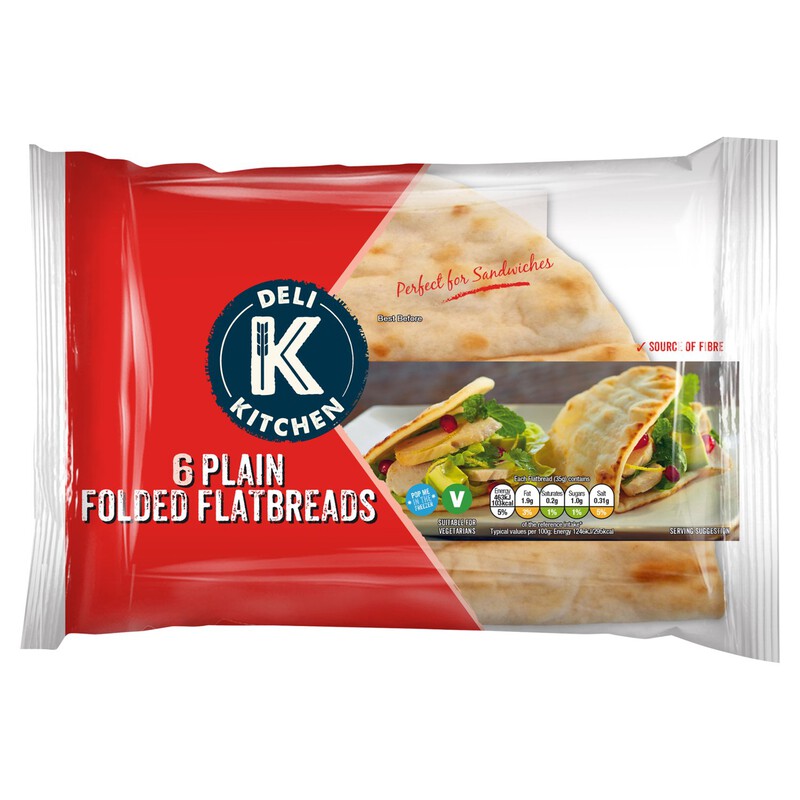 Deli Kitchen Plain Folded Flatbread Thins - Ocado