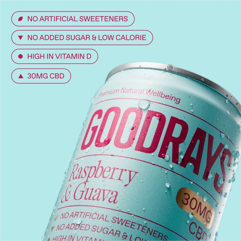 Goodrays CBD Drinks - Raspberry & Guava - Ocado