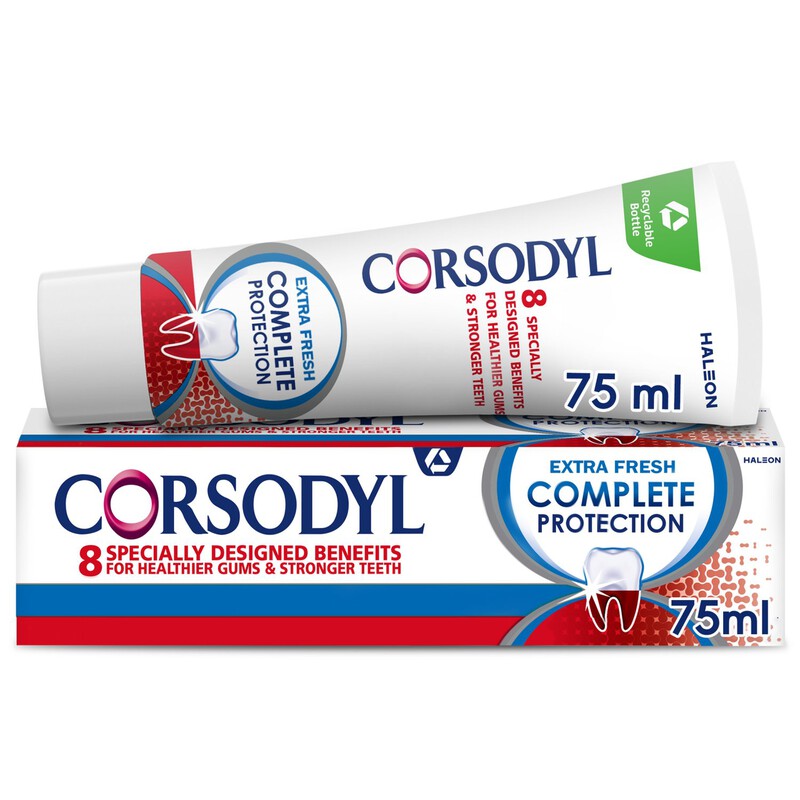 Corsodyl Complete Protection Gum Care Toothpaste Extra Fresh 75ml - Ocado