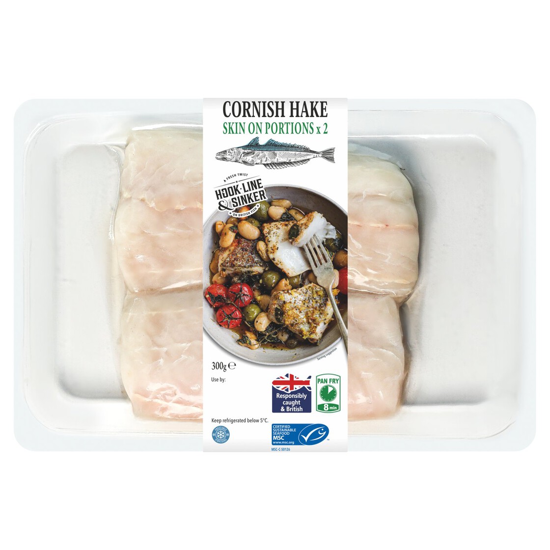 HLS MSC Hake Skin on Fillet Portions - Ocado