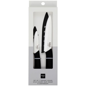 M&S Ceramic Knife Set '1SIZE Grey - Ocado