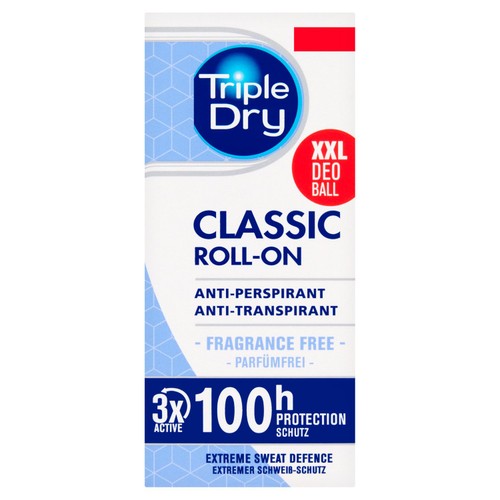 Triple Dry Classic Fragrance-Free Anti-Perspirant Roll On 100-Hours ...