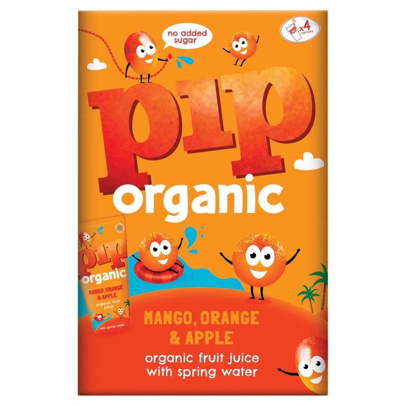Pip Organic Mango, Orange & Apple Juice with Spring Water Cartons - Ocado