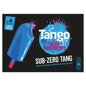 Tango Blue Raspberry Sub Zero Tang Lollies 4 x 70ml - Ocado
