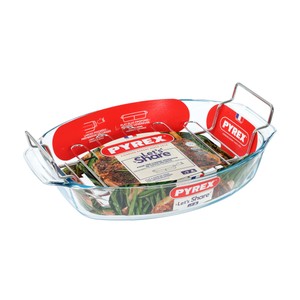 Pyrex Oval Roaster & Rack 39x27cm - Ocado