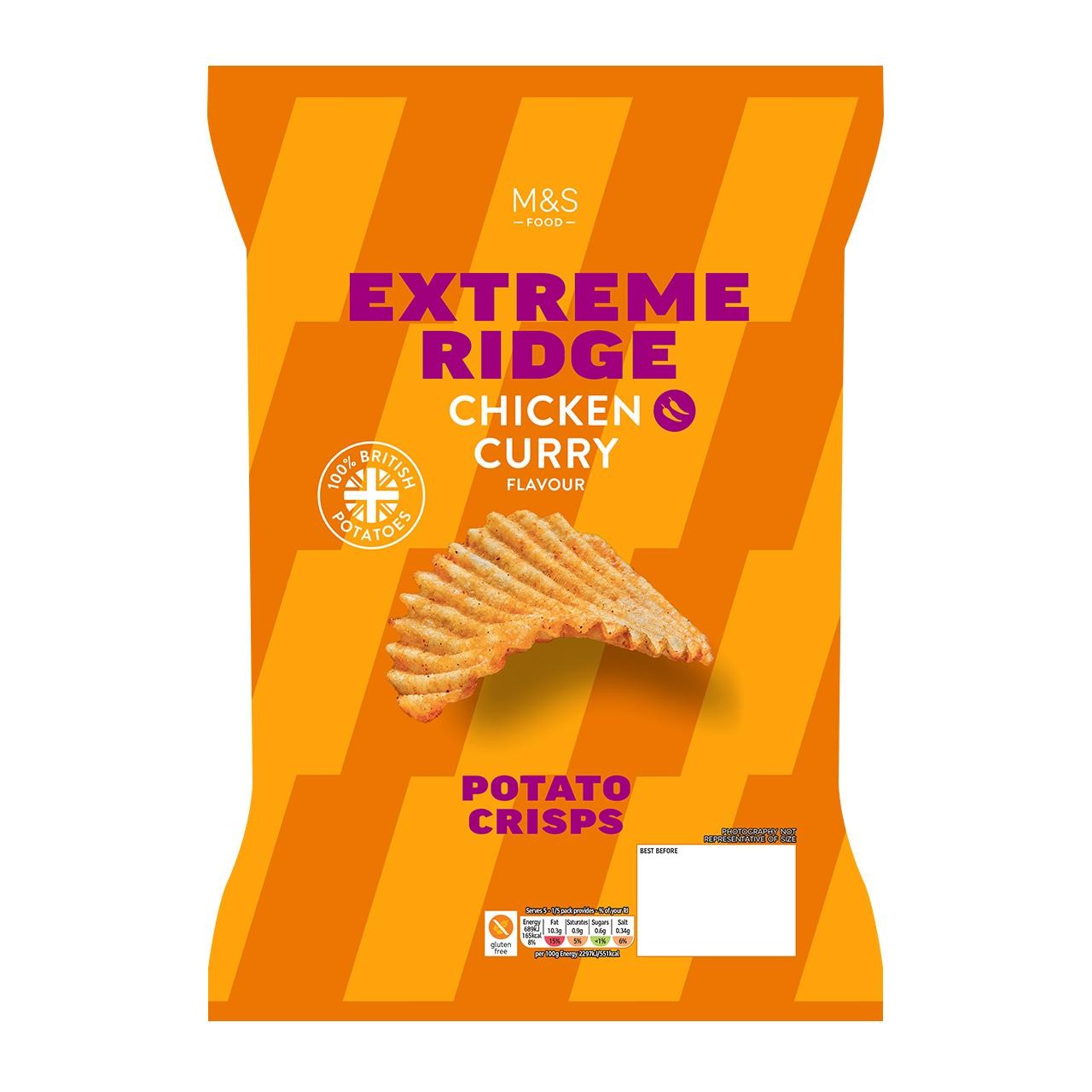 M&S Chicken Curry Extreme Ridge Cut Crisps - Ocado