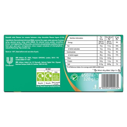 Viennetta Mint Ice Cream Dessert - Ocado