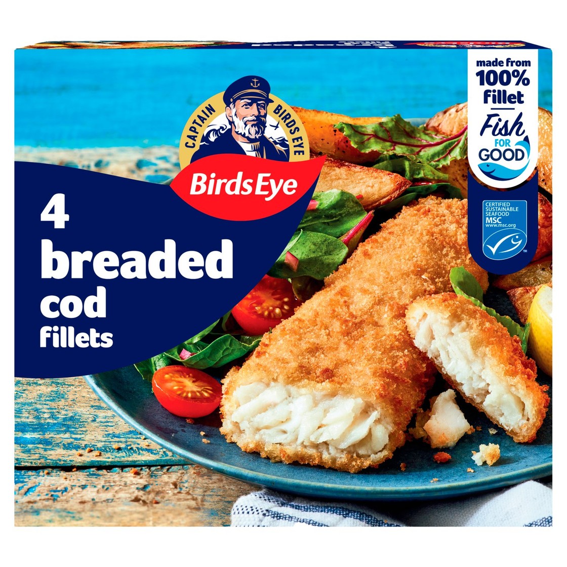 Birds Eye 4 MSC Breaded Cod Fish Fillets - Ocado
