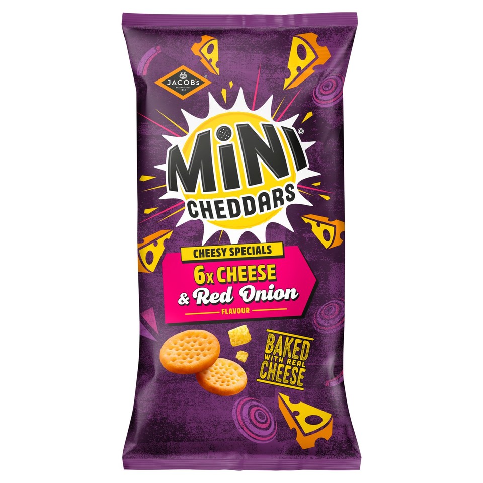 Jacob's Mini Cheddars Cheddar & Red Onion Baked Snacks Multipack - Ocado