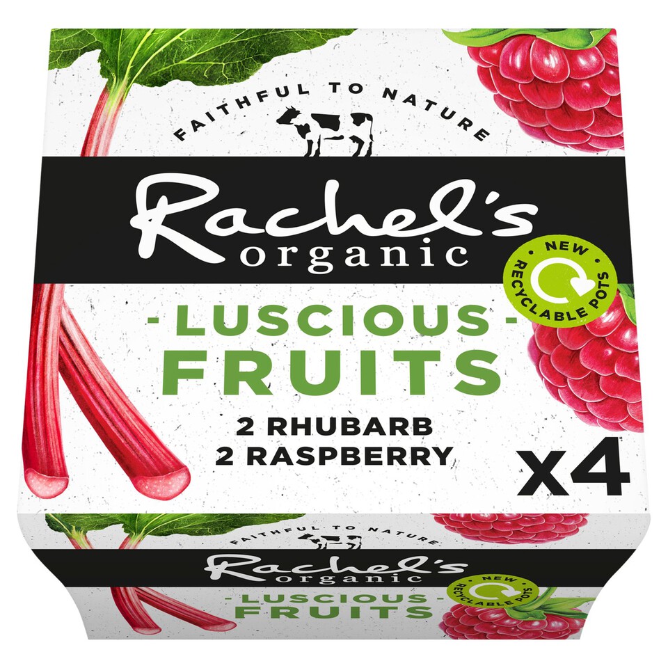 Rachel's Organic Luscious Fruits Rasp/Rhubarb - Ocado