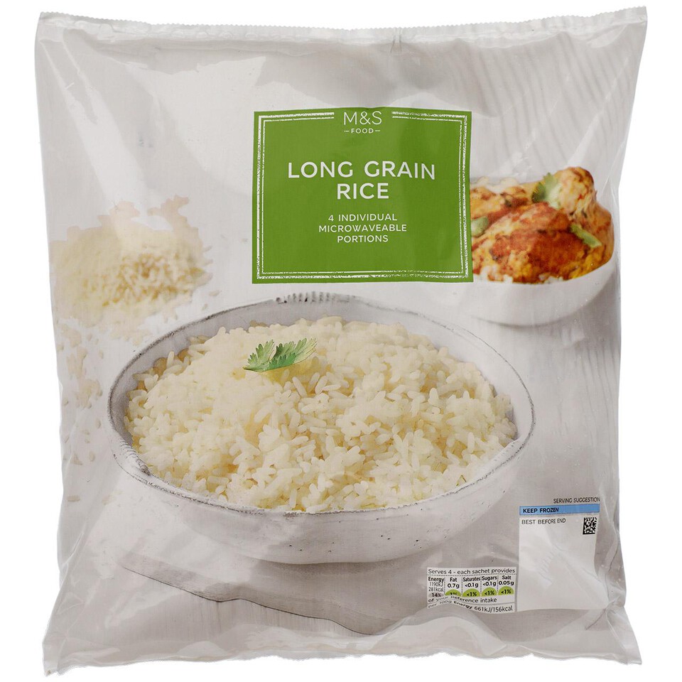 M&S Long Grain Rice Sachets Frozen - Ocado