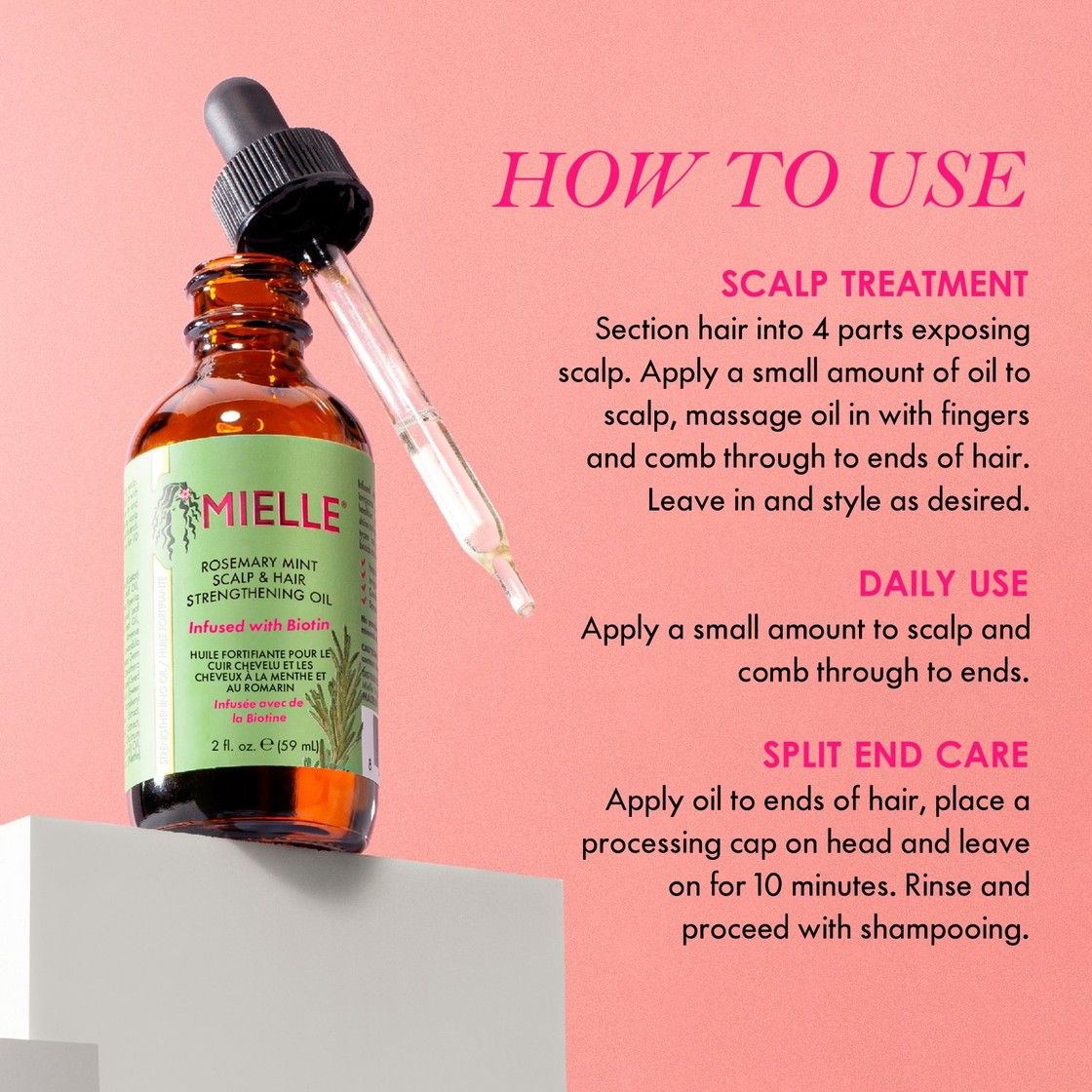 Mielle Rosemary Mint Scalp & Hair Strengthening Oil - Ocado