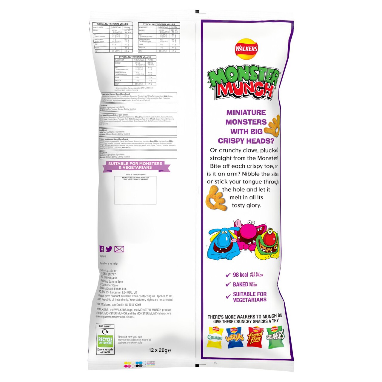 Walkers Monster Munch Variety Multipack Snacks - Ocado