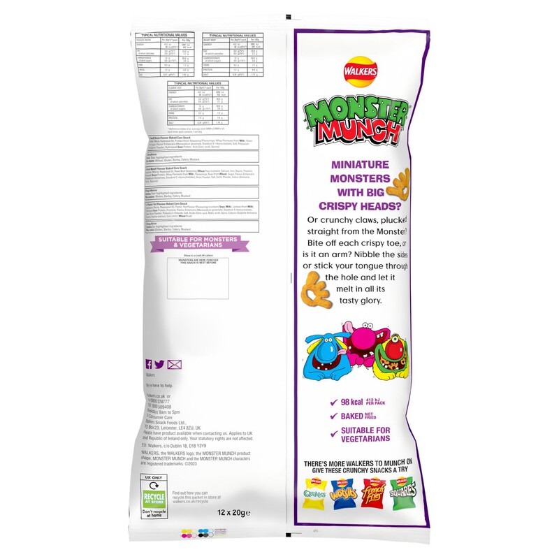 Walkers Monster Munch Variety Multipack Snacks - Ocado