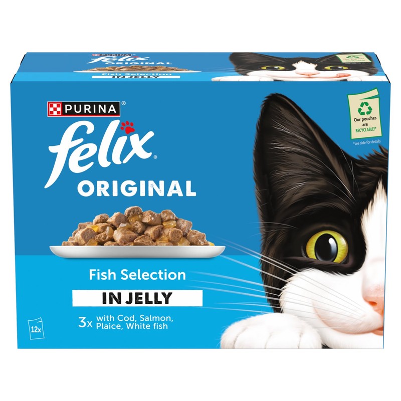 Felix Original Fish Selection in Jelly Wet Cat Food - Ocado