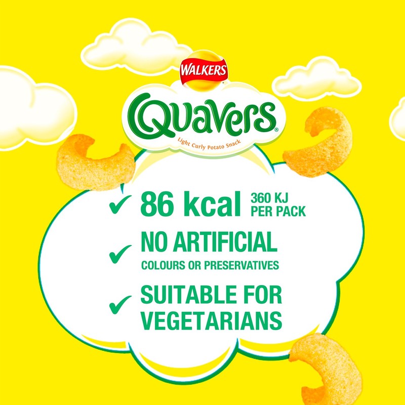Walkers Quavers Cheese Multipack Snacks 6x16g - Ocado