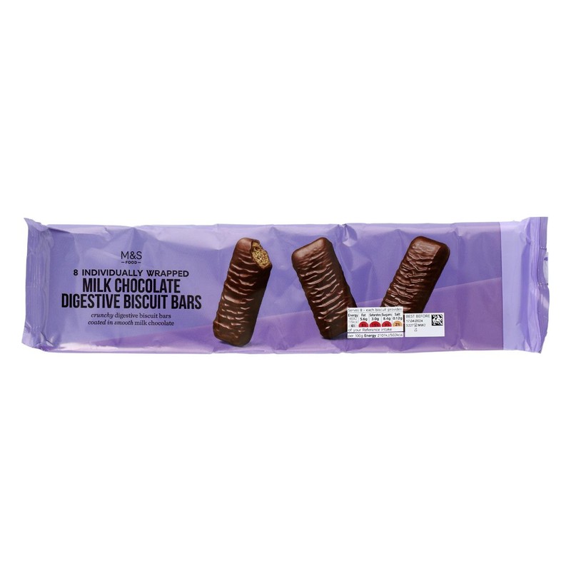 M&S Milk Chocolate Digestive Biscuit Bars - Ocado