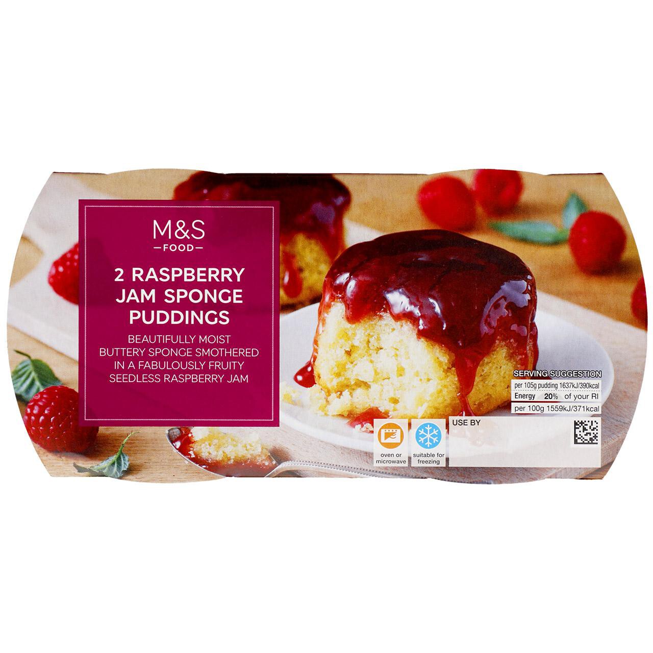 M&S Raspberry Jam Sponge Puddings - Ocado