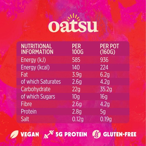 Oatsu Overnight Oats Summer Berry - Ocado