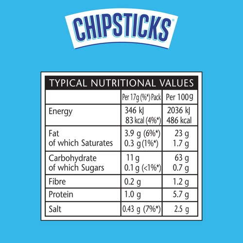 Chipsticks Salt & Vinegar Multipack Crisps 6 x 17g - Ocado