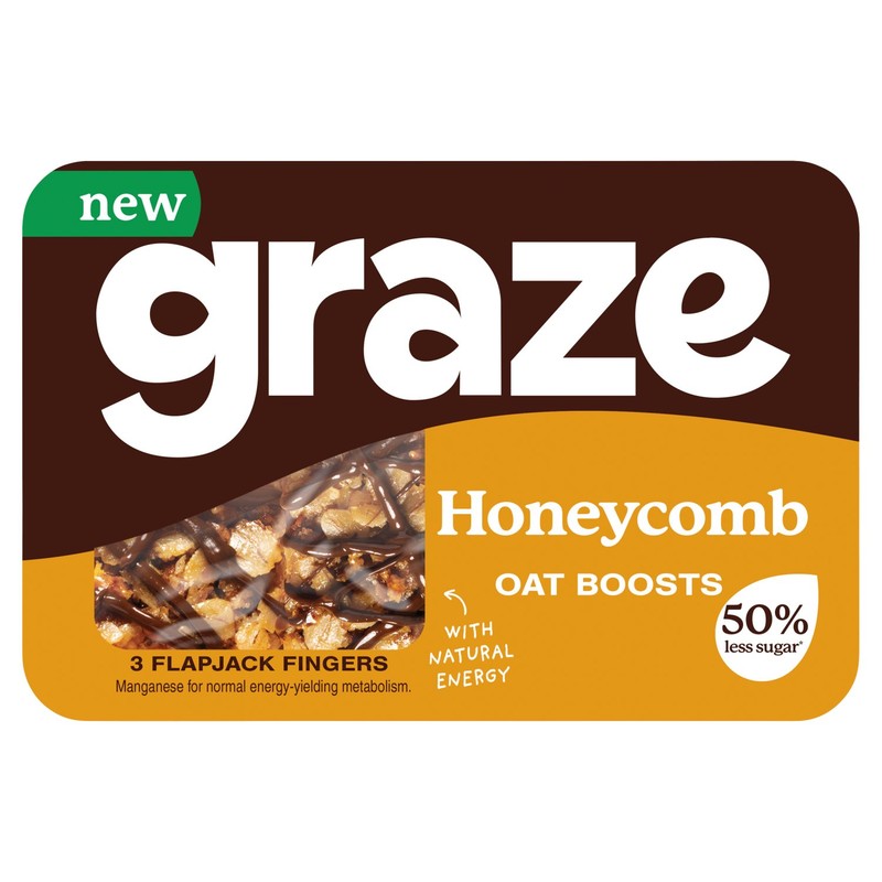 Graze Honeycomb Oat Boosts Flapjack Snack - Ocado
